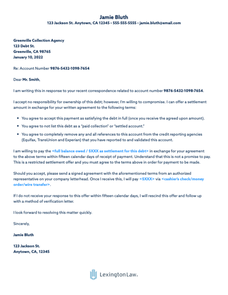 Pay for Delete Letter Template for Credit Repair | Lexington Law